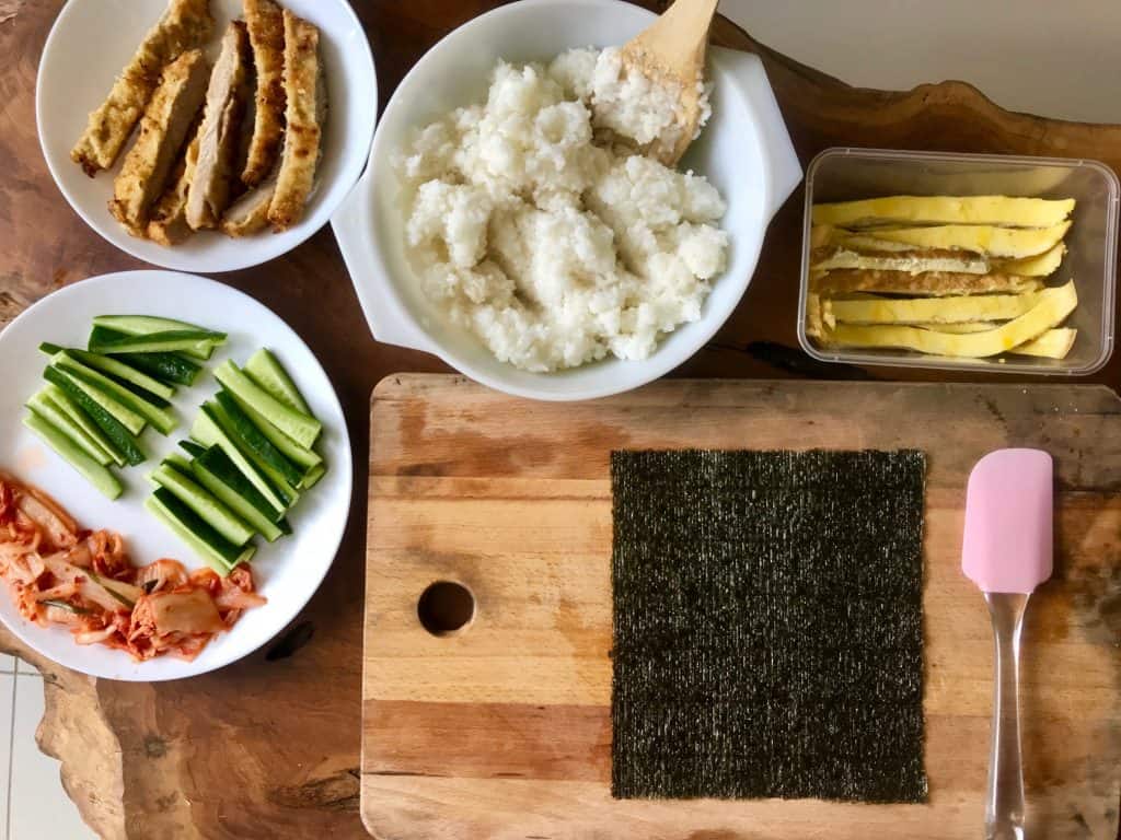 Kimchi and Pork Cutlet Kimbap Recipe | Jen Reviews